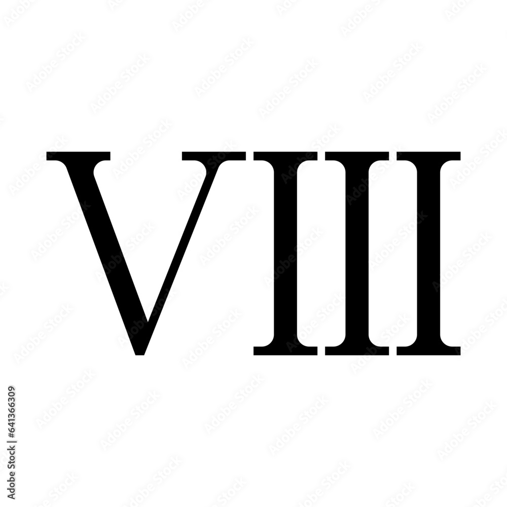Roman numeral number 8 icon symbol Stock Vector | Adobe Stock