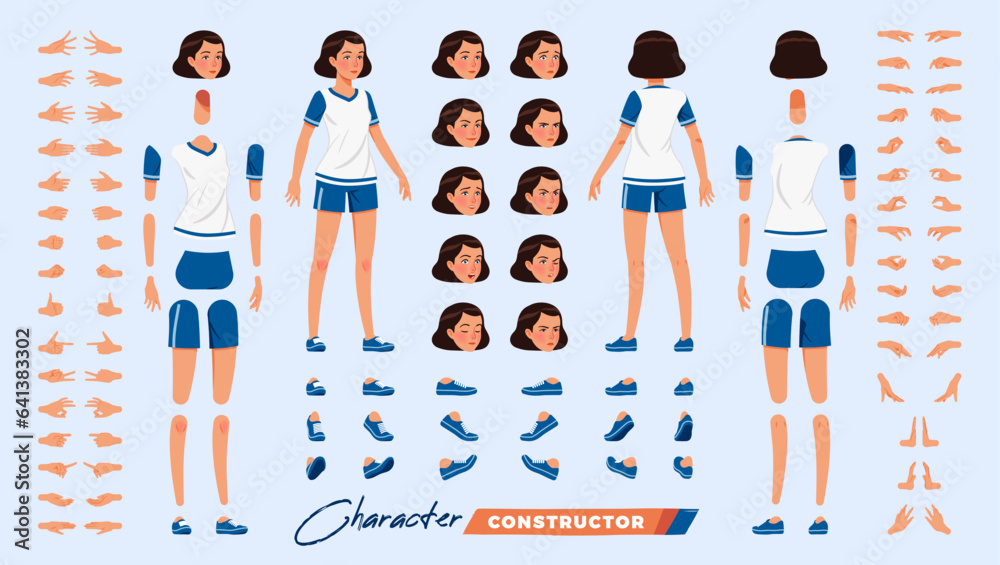 Sporty teenage, attractive brunette tomboy girl character DIY ...