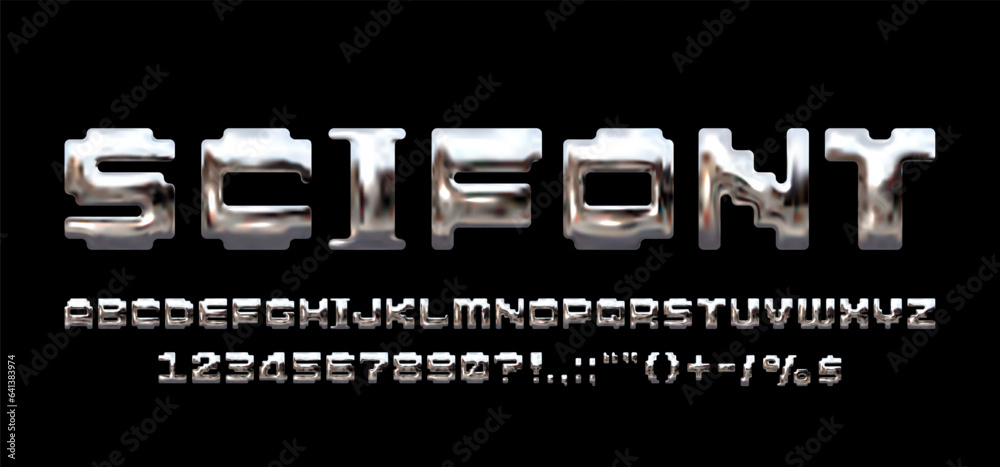 Chrome Sci-Fi techno font with Y2K and 90s vibes: retro-futuristic ...