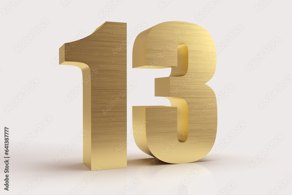 Gold metal of number 13. Luxury digit 3d golden and metallic with ...