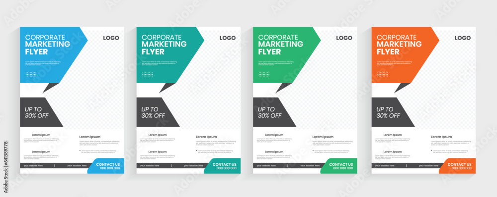 Vecteur Stock Corporate marketing agency a4 graphic flier layout ...