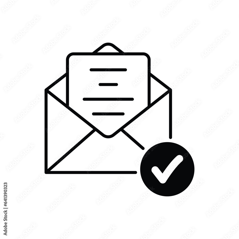 Approval letter. Envelope icon with check sign. Envelope icon and ... Approval letter. Envelope icon with check sign. Envelope icon and ...