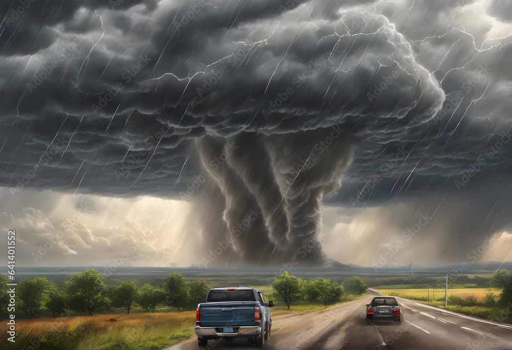 City-Threatening Storm Formation. Inbound Land spout, Tornado ...