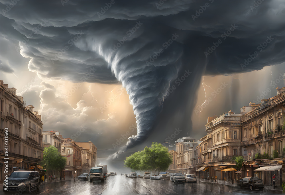 City-Threatening Storm Formation. Inbound Land spout, Tornado ...