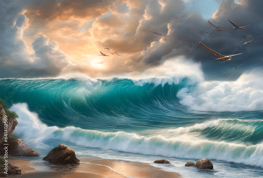 rip current. The high and violent sea waves. Capturing the Majesty of ...