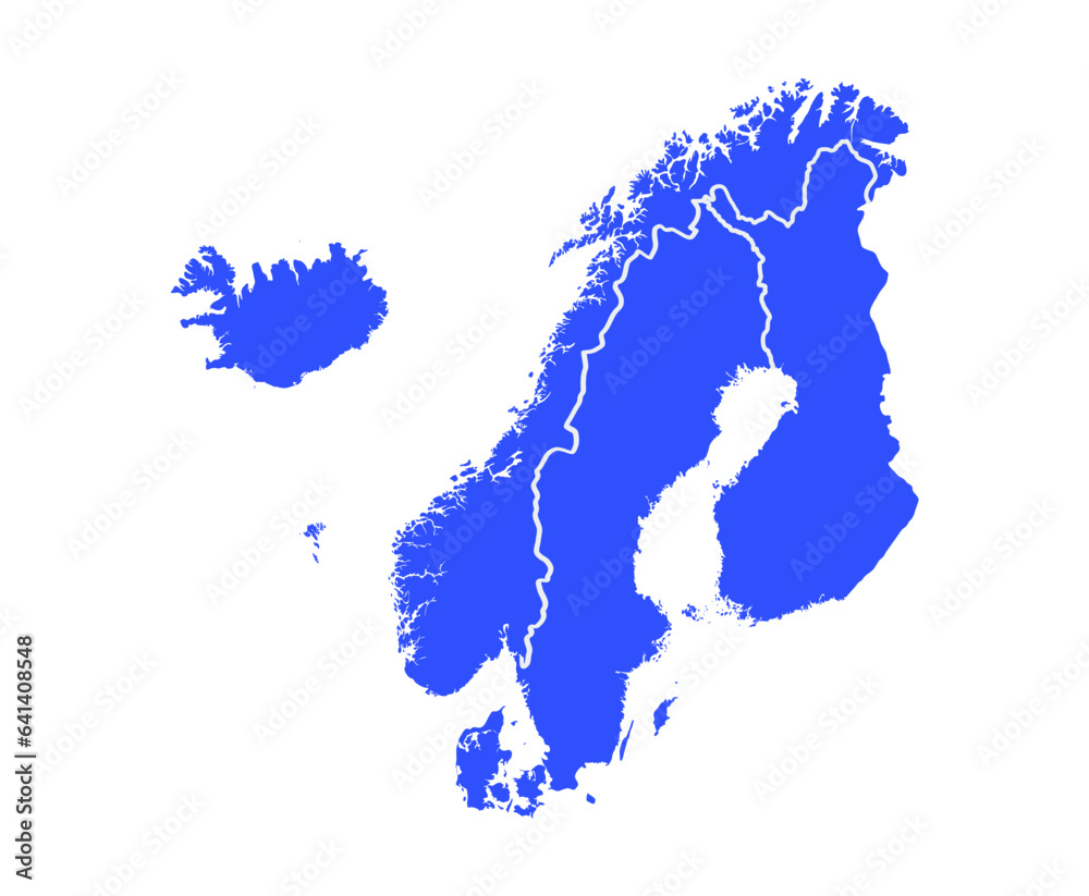 scandinavia map. Norway, Sweden, Finland, Denmark, Iceland and Faroe ...