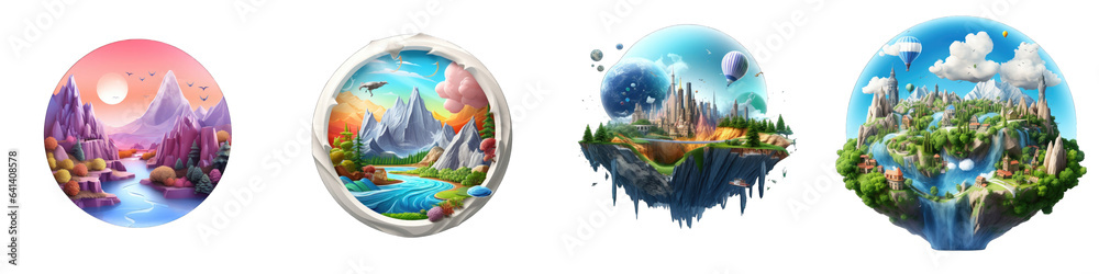 Imaginary Realities clipart collection, vector, icons isolated on ...