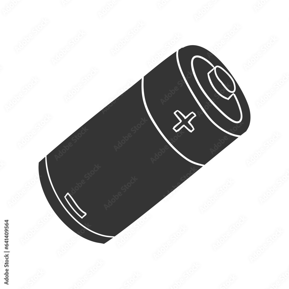 Battery Alkaline Icon Silhouette Illustration. Energy Vector Graphic ...