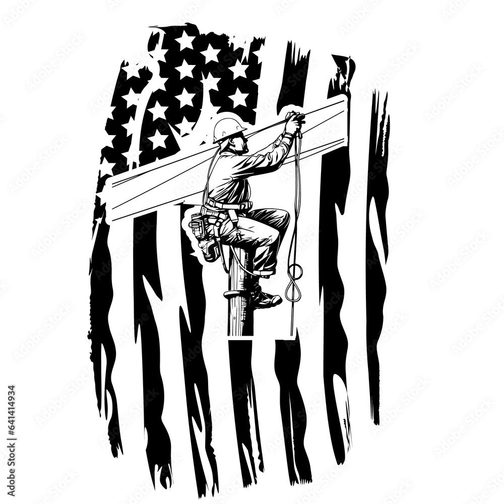 lineman svg png, lineman flag svg, lineworker svg, lineman american ...