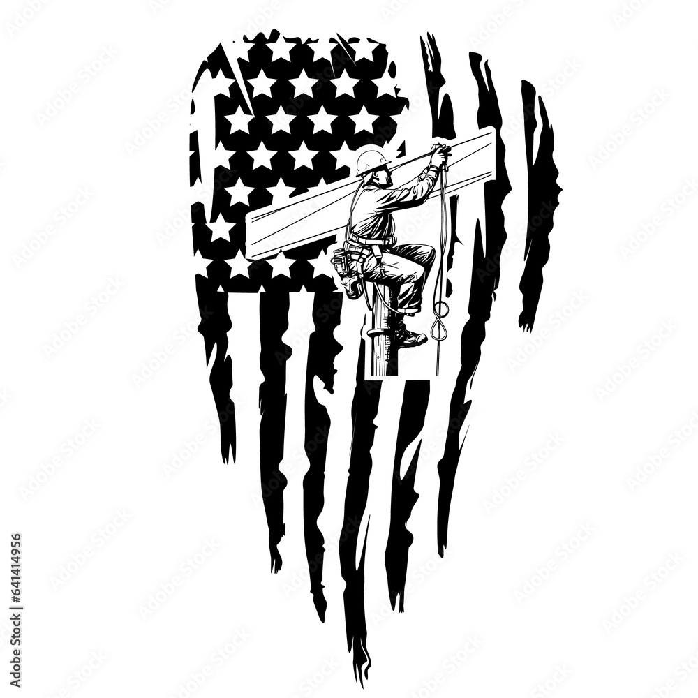 lineman svg png, lineman flag svg, lineworker svg, lineman american ...