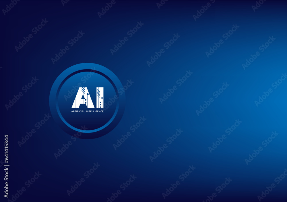 AI logo button with text. AI Artificial intelligence cover, poster ...