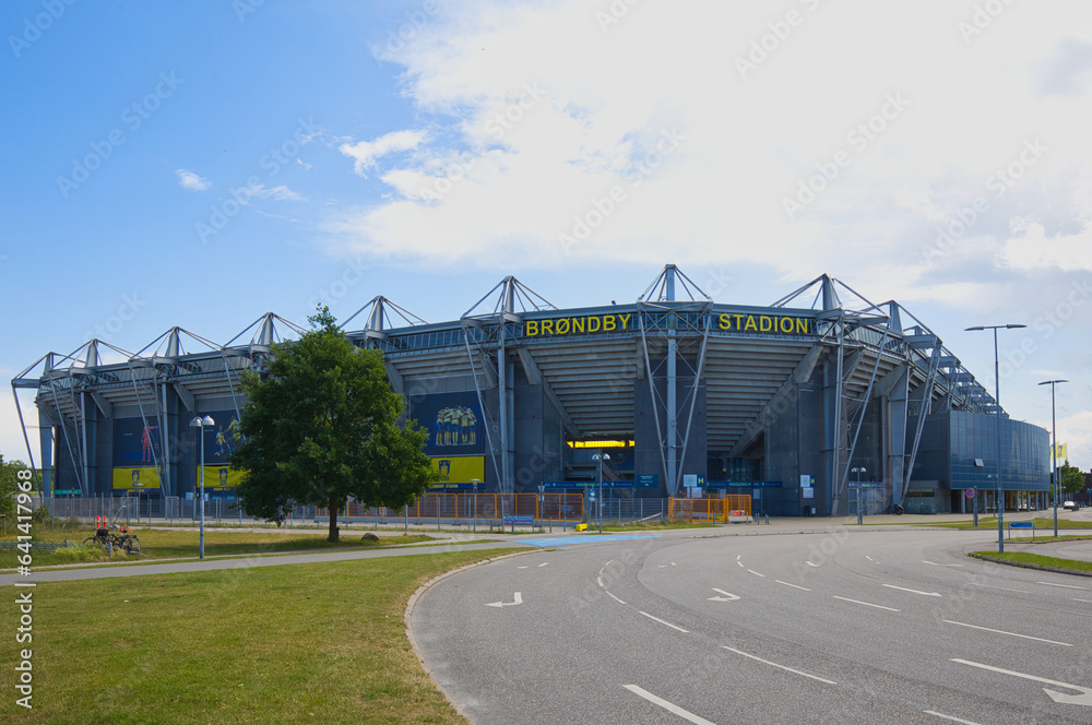 Denmark, Brøndbyvester - July 04, 2023: The Brøndby Stadium is the ...