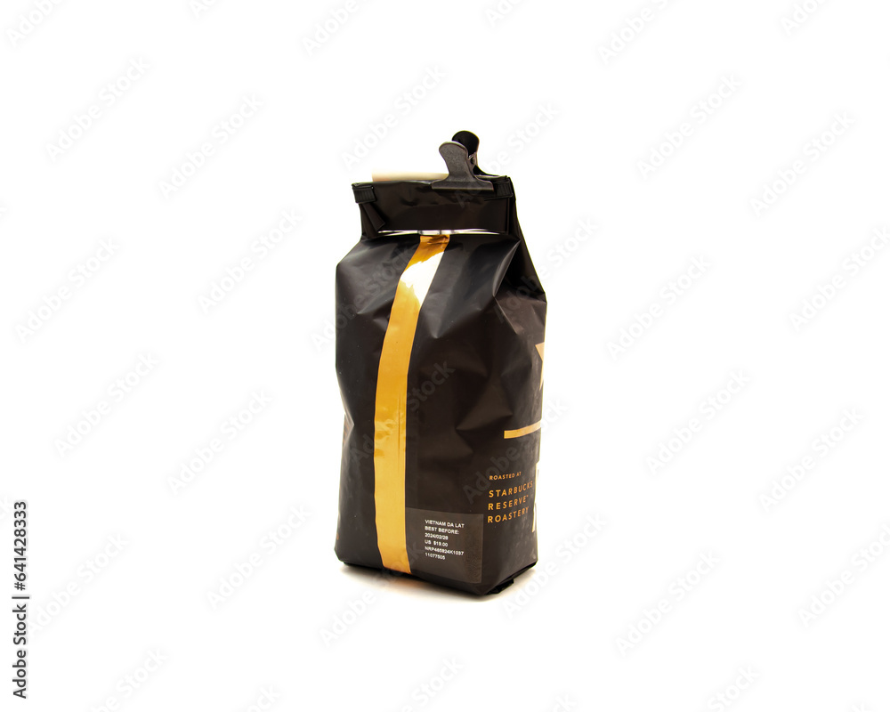 Rear view Starbucks Reserve Vietnam Da Lat Whole Bean Coffee package ...