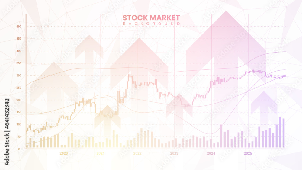 Successful stock market statistical information with up arrows ...