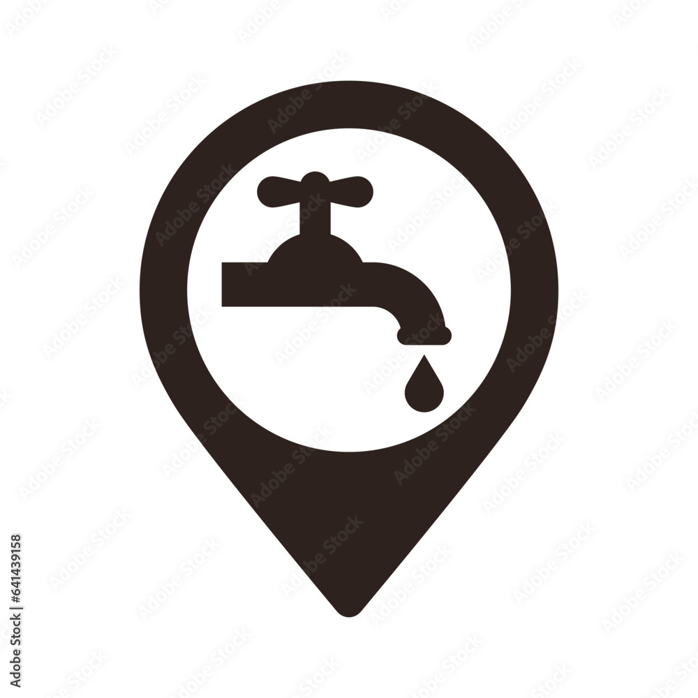 Vetor de Water tap map pin. Water tap location pin. GPS water tap ...