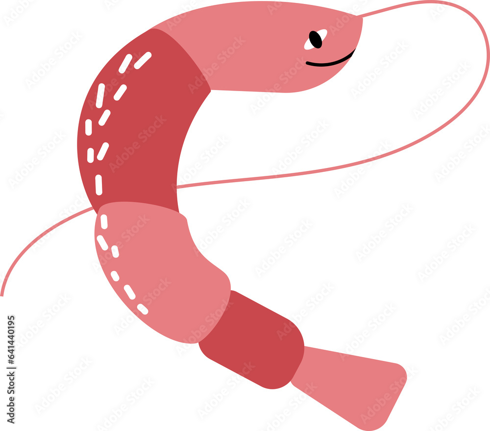 Cute smiling handdrawn shrimp Stock Illustration | Adobe Stock
