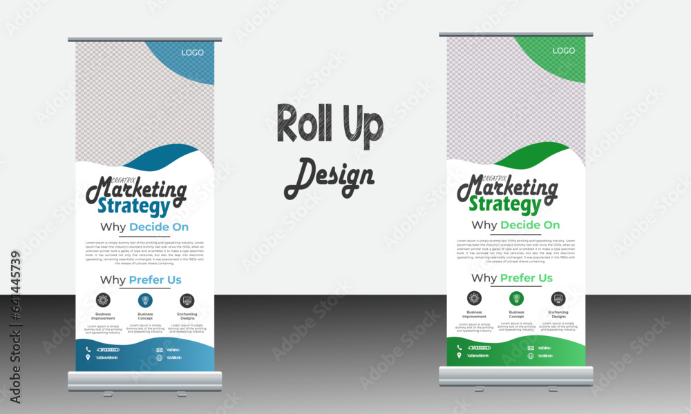 Corporate roll up template layout brochure leaflet-vector design. Stock ...