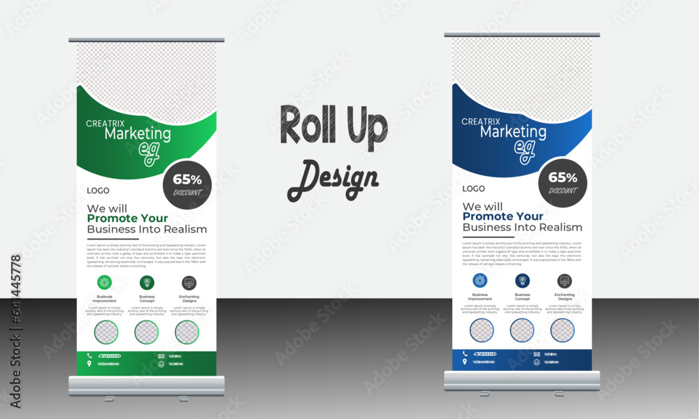 Corporate roll up template layout brochure leaflet-vector design. Stock ...