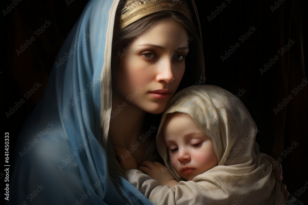 Religious background with people of the bible period with copy space ...