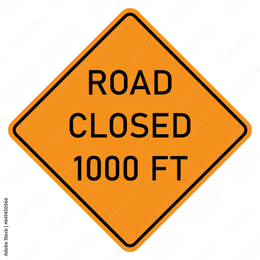 Transparent PNG of Vector graphic of a usa road closed ahead highway ...