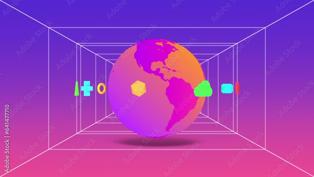 3D futuristic visualisation of metaverse immersive virtual world with ...