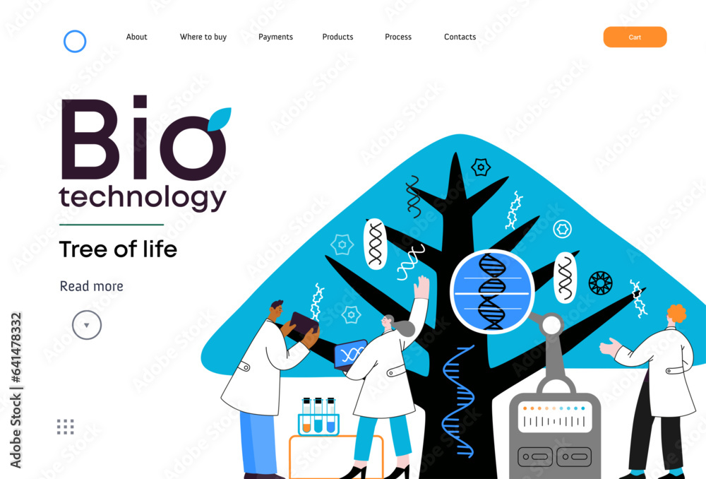 Bio Technology, Tree of life - modern flat vector concept illustration ...