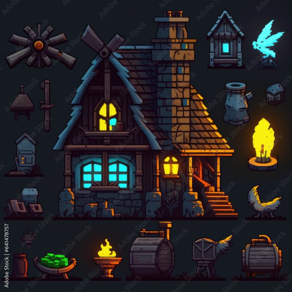 Detailed RPG Icons Sprite Sheet with Sharp Design for Game Development ...