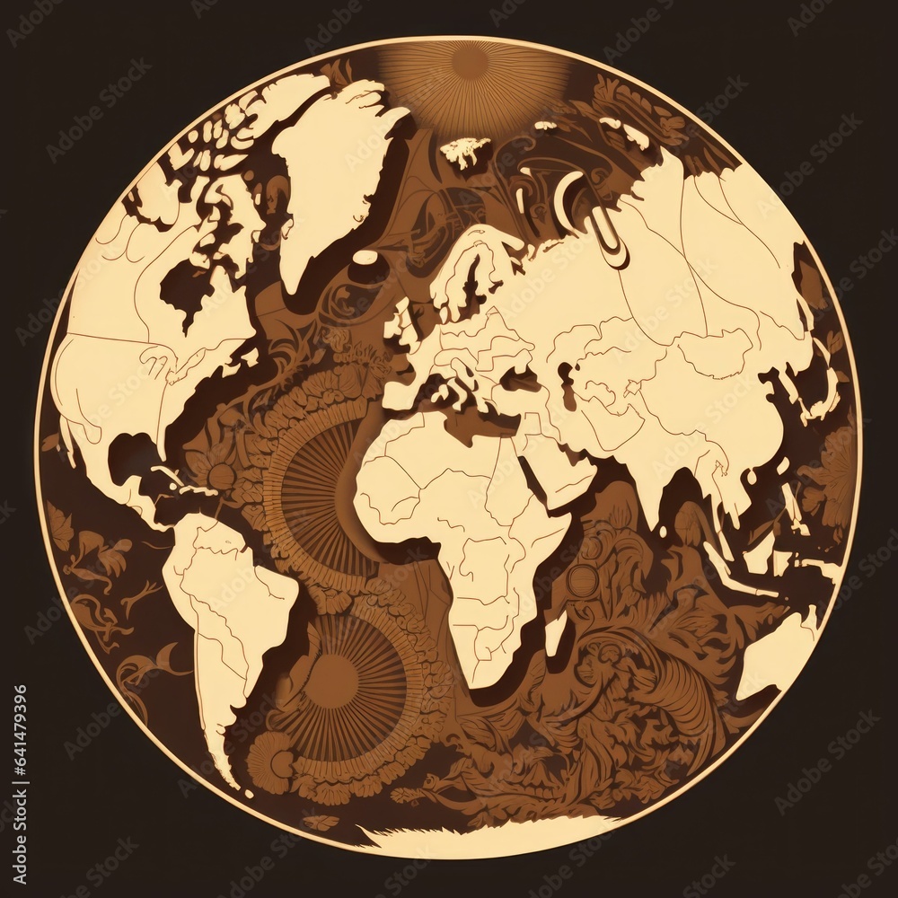 Vector Map of the World in One Color for Versatile Use in Design and ...