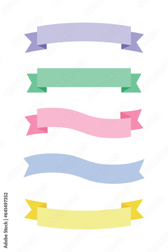 Set of colorful flags, ribbons, banners, insignias, tags decoration ...