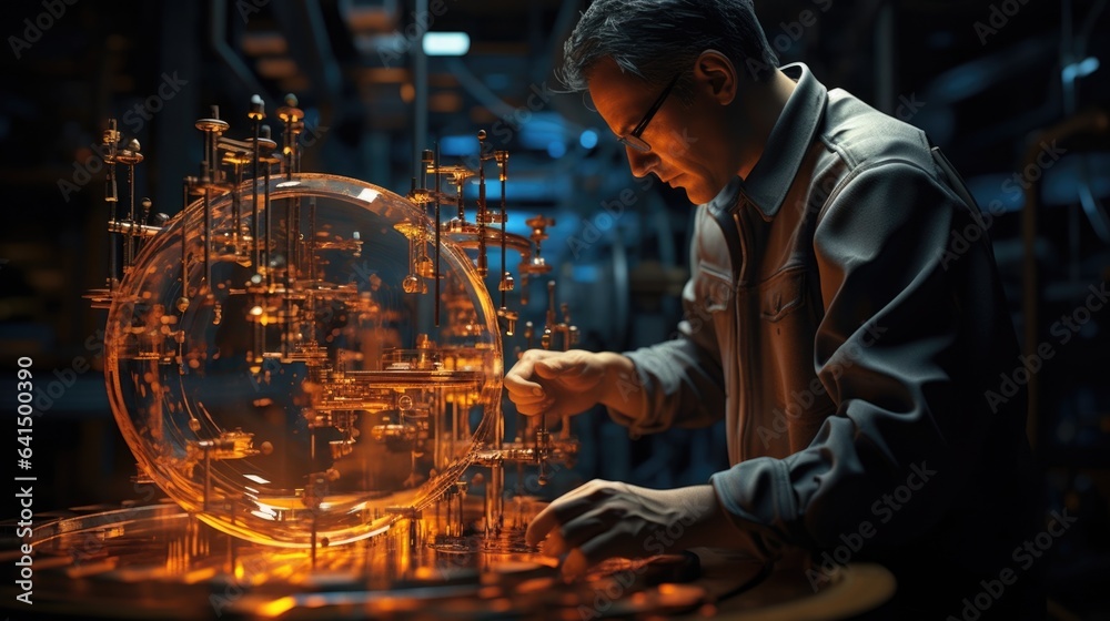 mechanical engineer modeling fluid dynamics generative ai Stock Photo ...