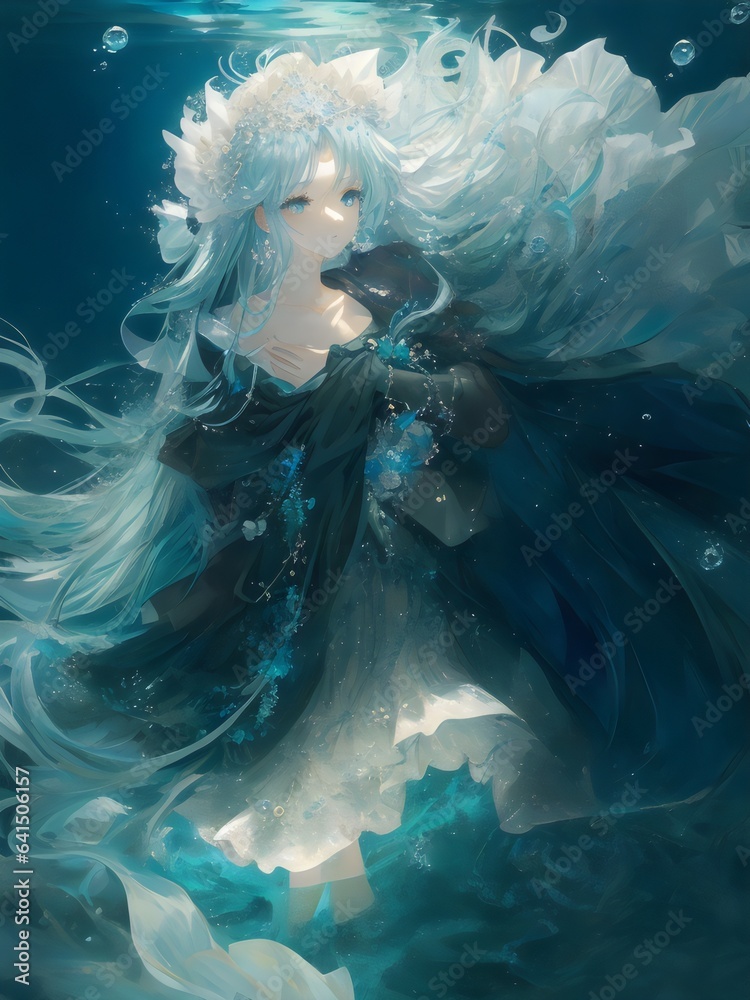 Fluid Power Anime Presence | AI-Generated Stock Illustration | Adobe Stock