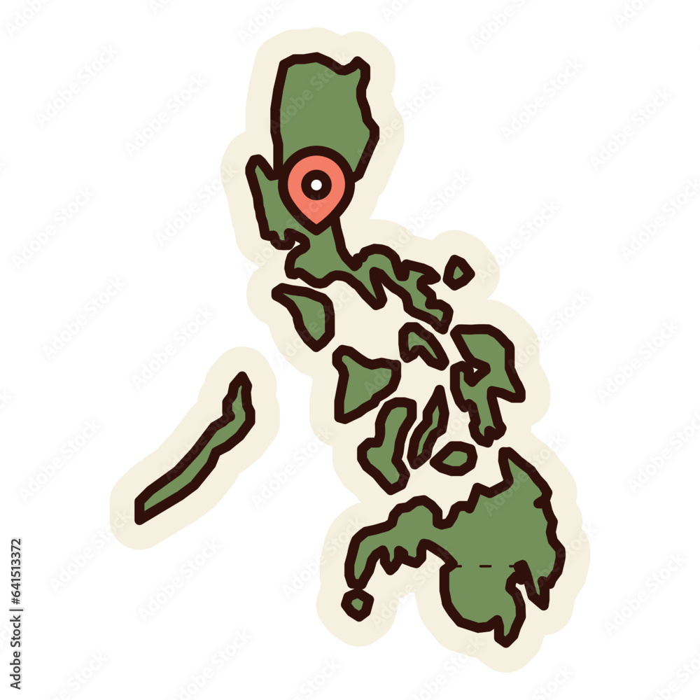 philippines map sticker Stock Vector | Adobe Stock