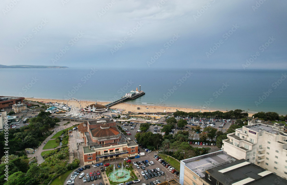 Best Aerial View of Bournemouth Beach City of England. Gorgeous High ...
