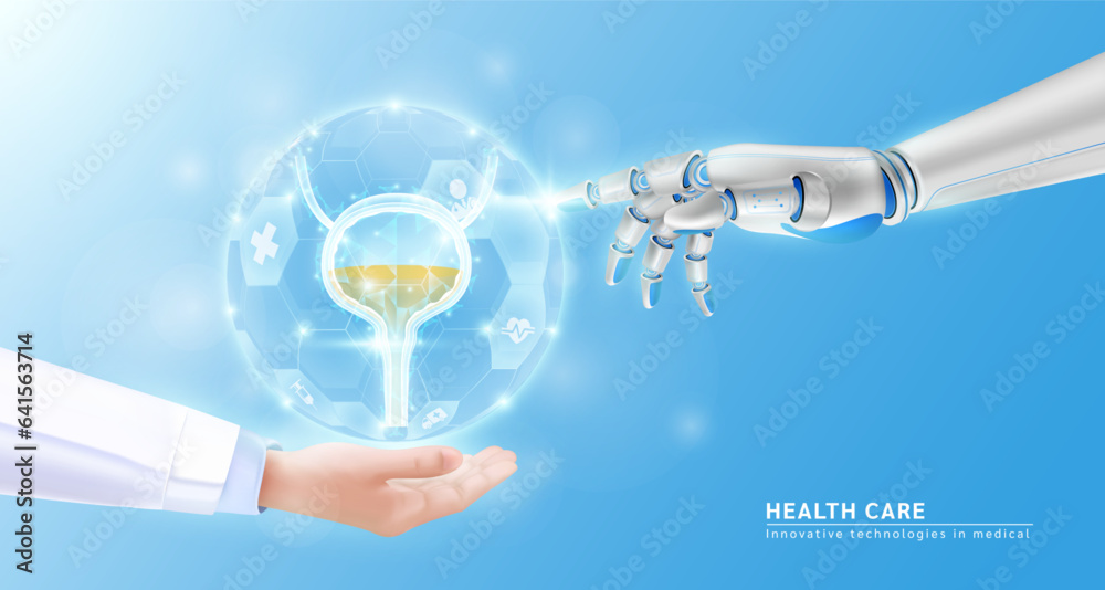 Robot hand AI artificial intelligence assistance touch organ human ...