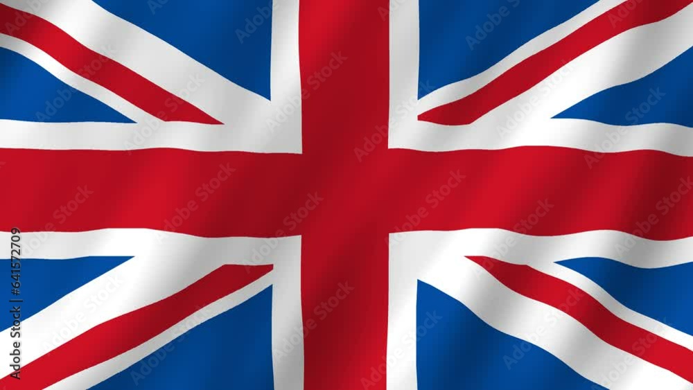 Flag of the United Kingdom waving animation. looping National Britain ...