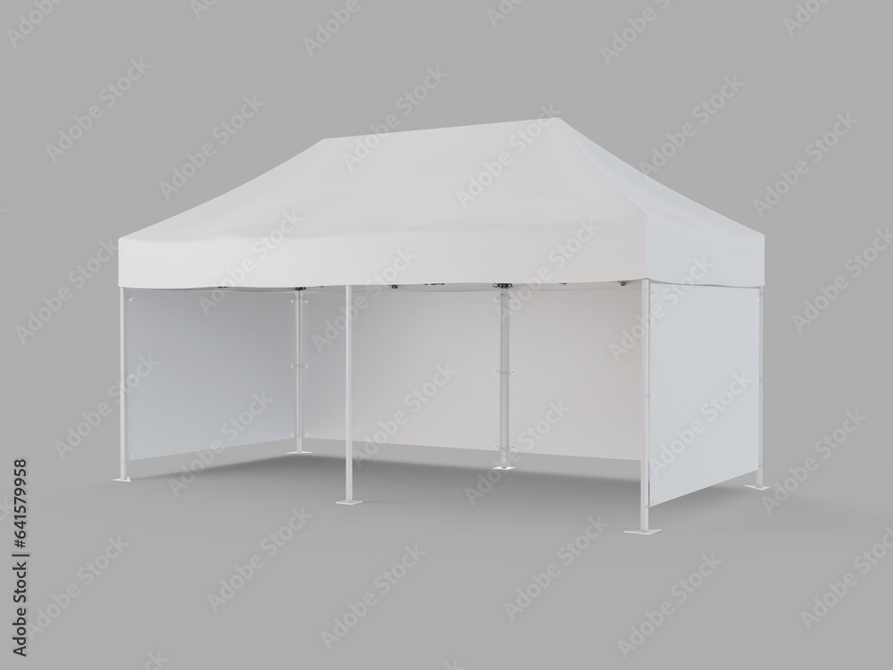Outdoor Canopy Booth Tent White Blank Mockup Stock Illustration | Adobe ...