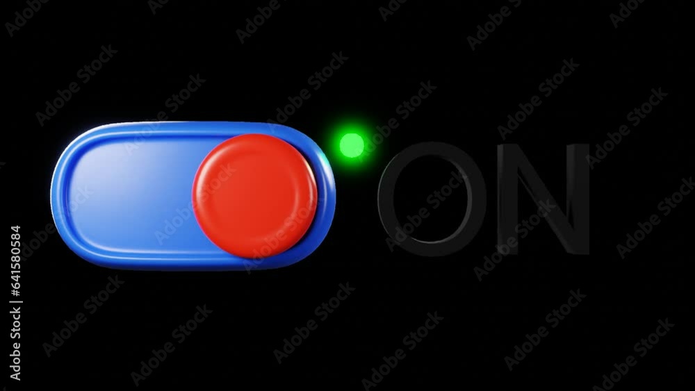 Turn on and off 3D model switch buttons Animation on transparent ...