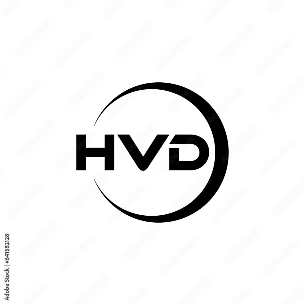 HVD letter logo design with white background in illustrator, cube logo ...