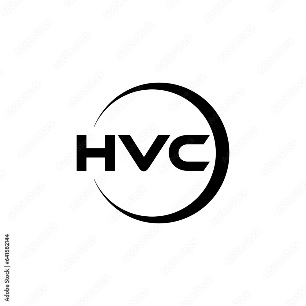 HVC letter logo design with white background in illustrator, cube logo ...