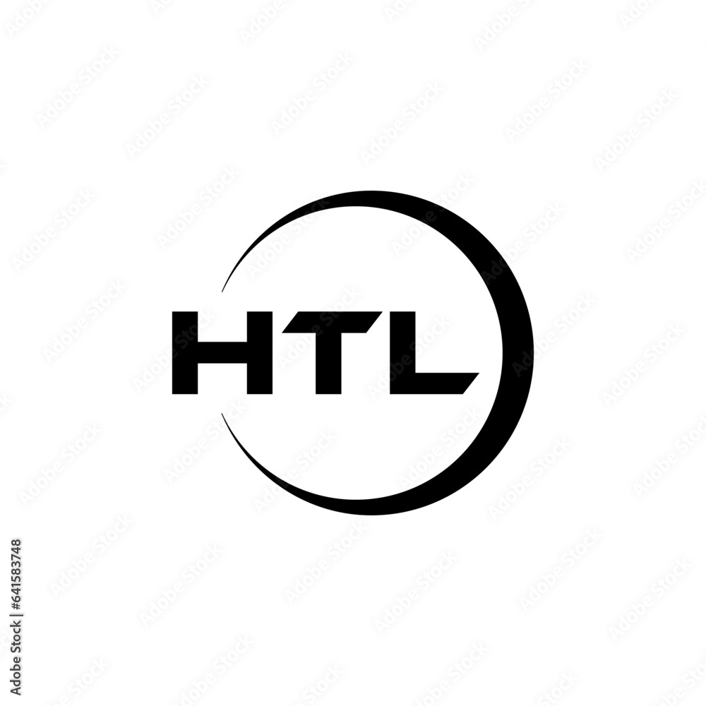 HTL letter logo design with white background in illustrator, cube logo ...