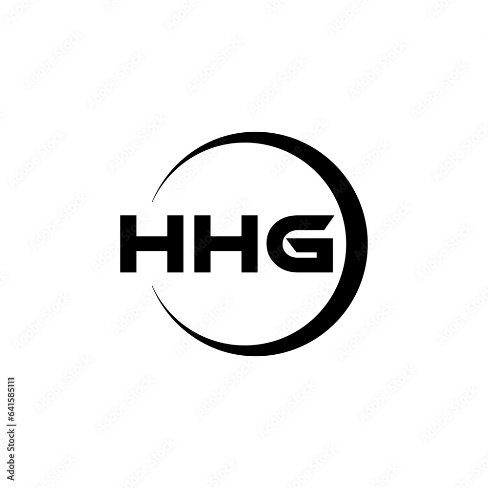 HHG letter logo design with white background in illustrator, cube logo ...