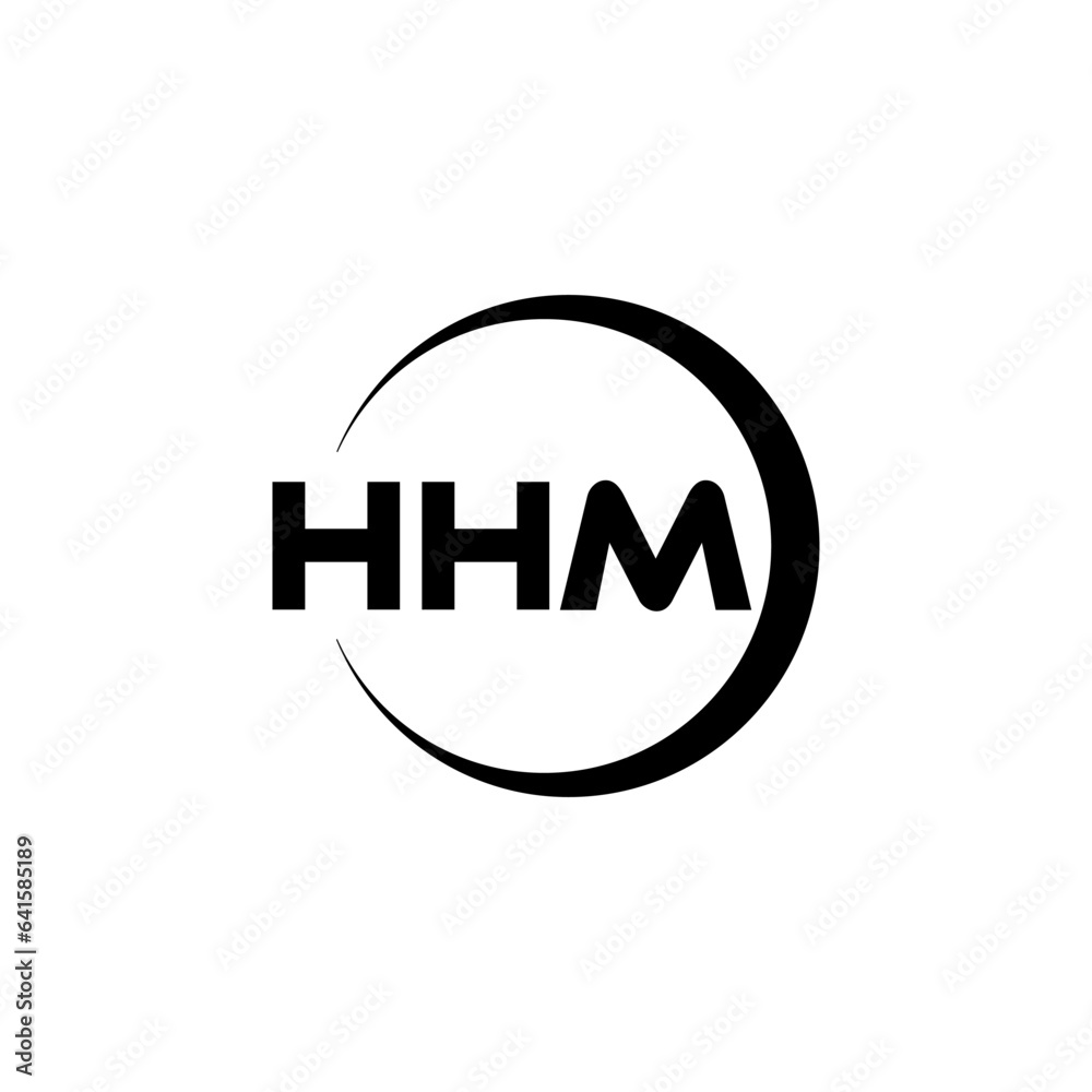 HHM letter logo design with white background in illustrator, cube logo ...