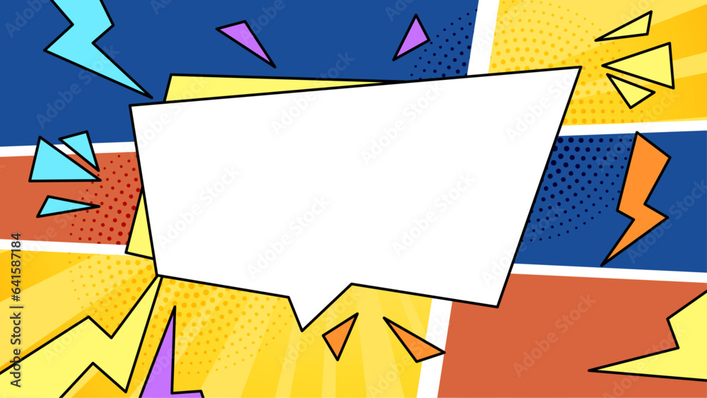 Colorful vector comic cartoon style wallpaper zoom background Stock ...