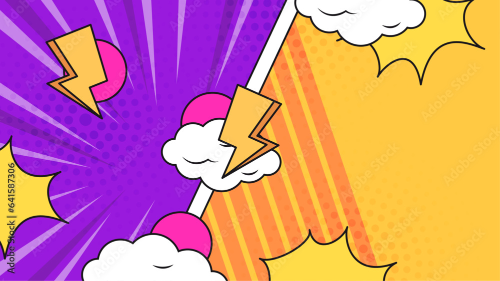 Colorful vector comic cartoon style wallpaper zoom background Stock ...