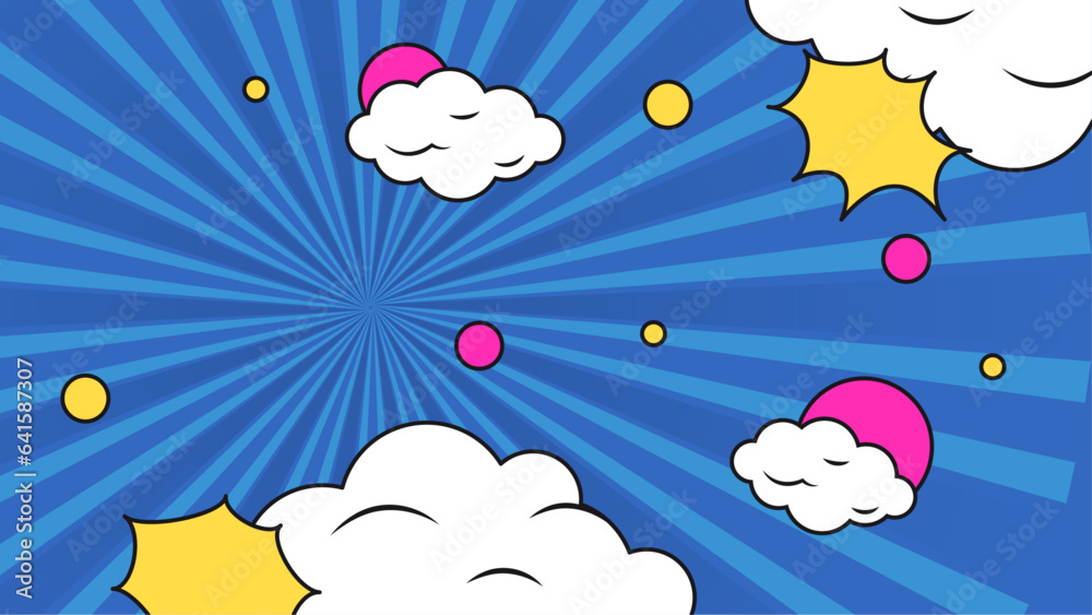 Colorful vector comic cartoon style wallpaper zoom background Stock ...