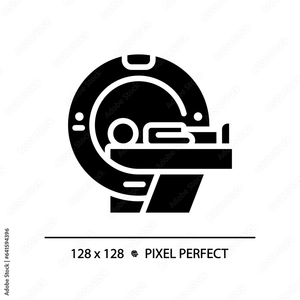 Ct scan pixel perfect black glyph icon. Medical imaging. Radiology ...