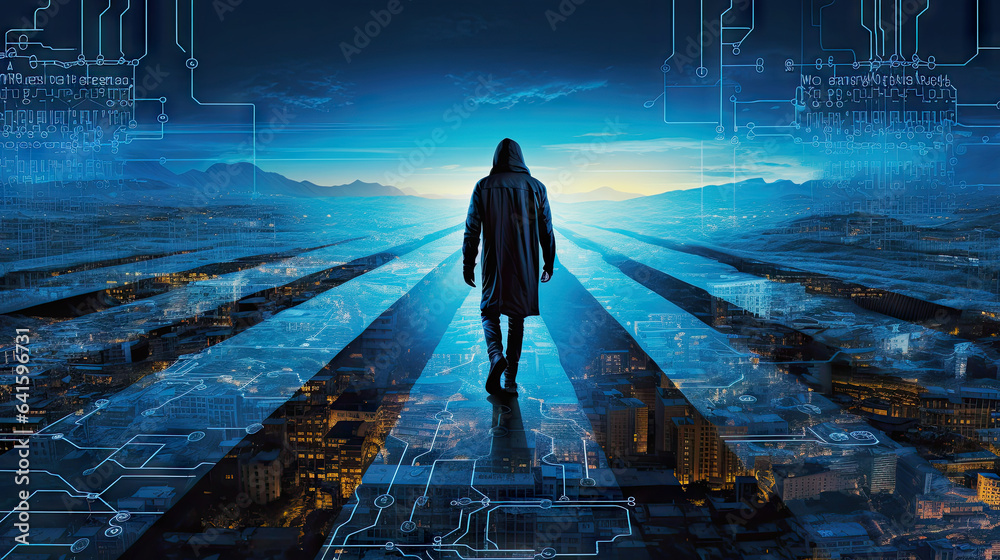 Cybercrime. The dark side of the digital world. Generative AI Stock ...