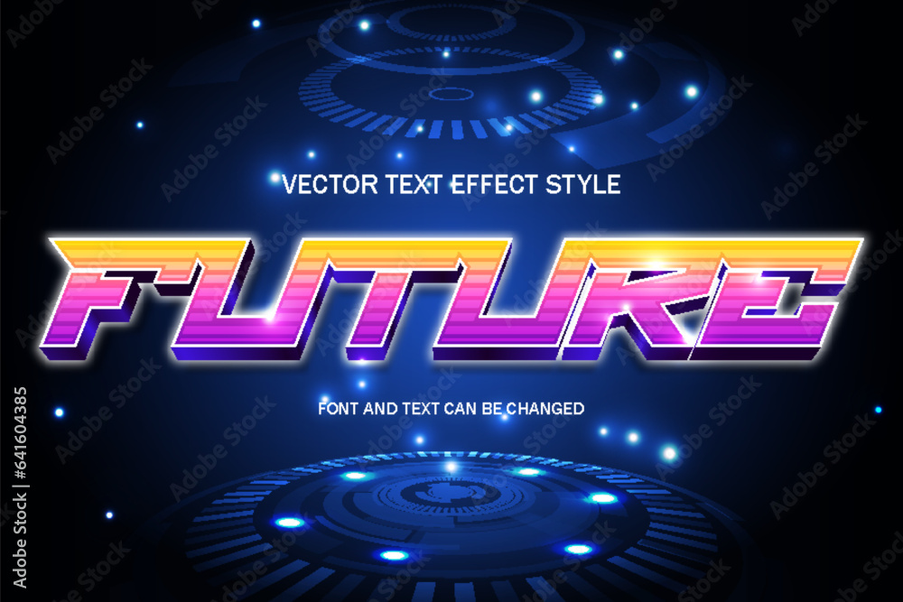 future techno rgb neon light typography editable text effect font style ...