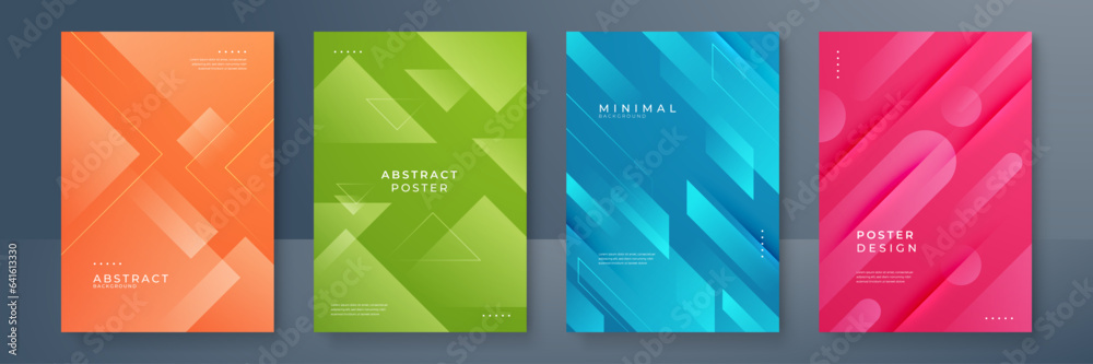 Portfolio geometric design vector set. Abstract blue liquid graphic ...