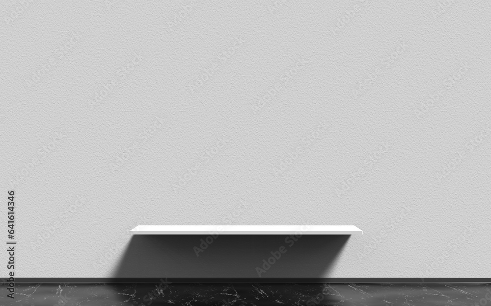 modern display glossy white with rough structured painted drywall ...
